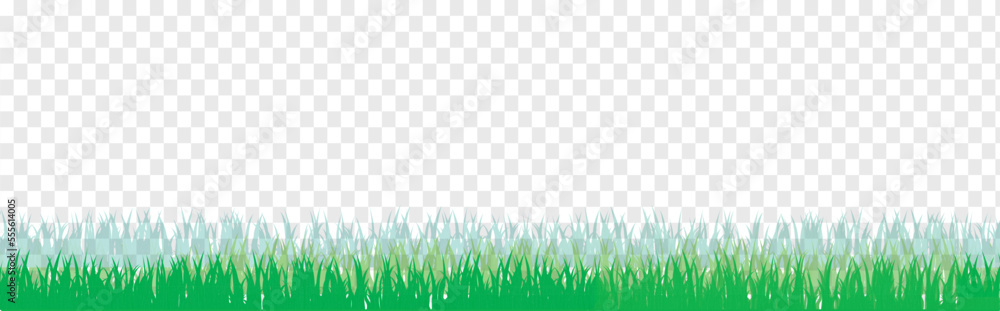 Vector bright green realistic seamless grass border isolated on transparent background Stock ...
