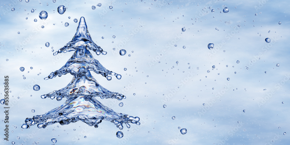 Christmas water splash tree isolated on white Stock Illustration ...