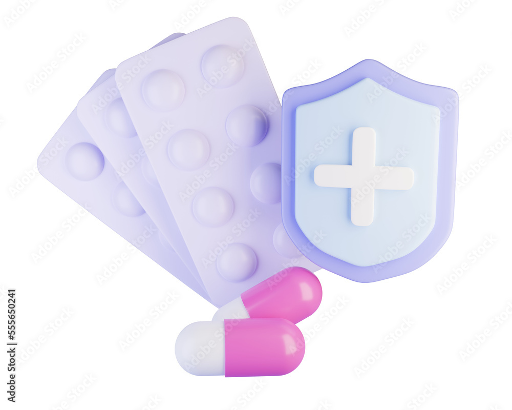 Pharmacy concept Health care add minimal style Medical drugs Safe ...