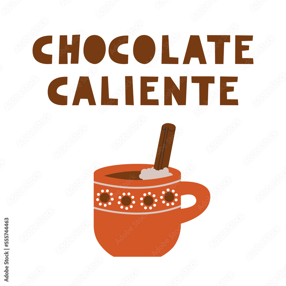 Mexican hot chocolate caliente. Latin American traditional cocoa drink ...