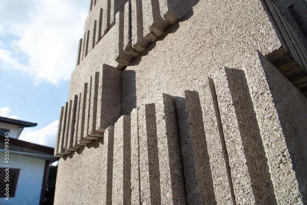 Texture of cinder blocks. Stacked cinder blocks as a background for ...