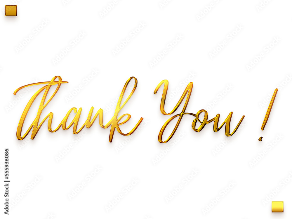 Thank You ! Transparent PNG Gold Cursive Text Calligraphy 素材庫插圖 | Adobe ...