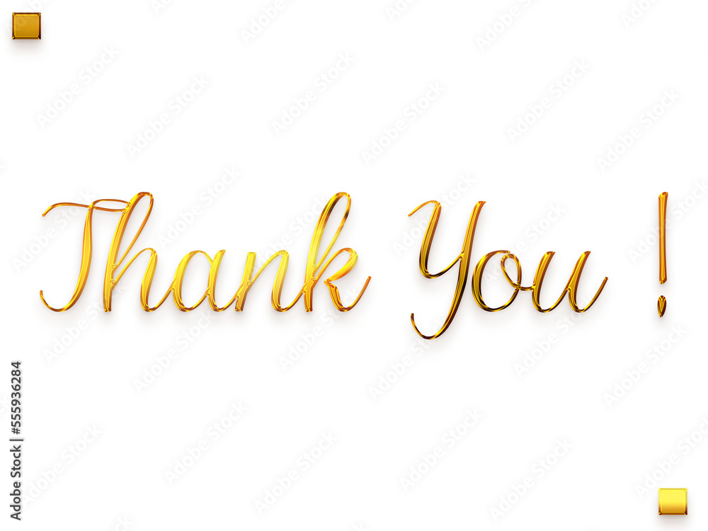 Ilustración de Stock Thank You ! Transparent PNG Gold Text Cursive ...