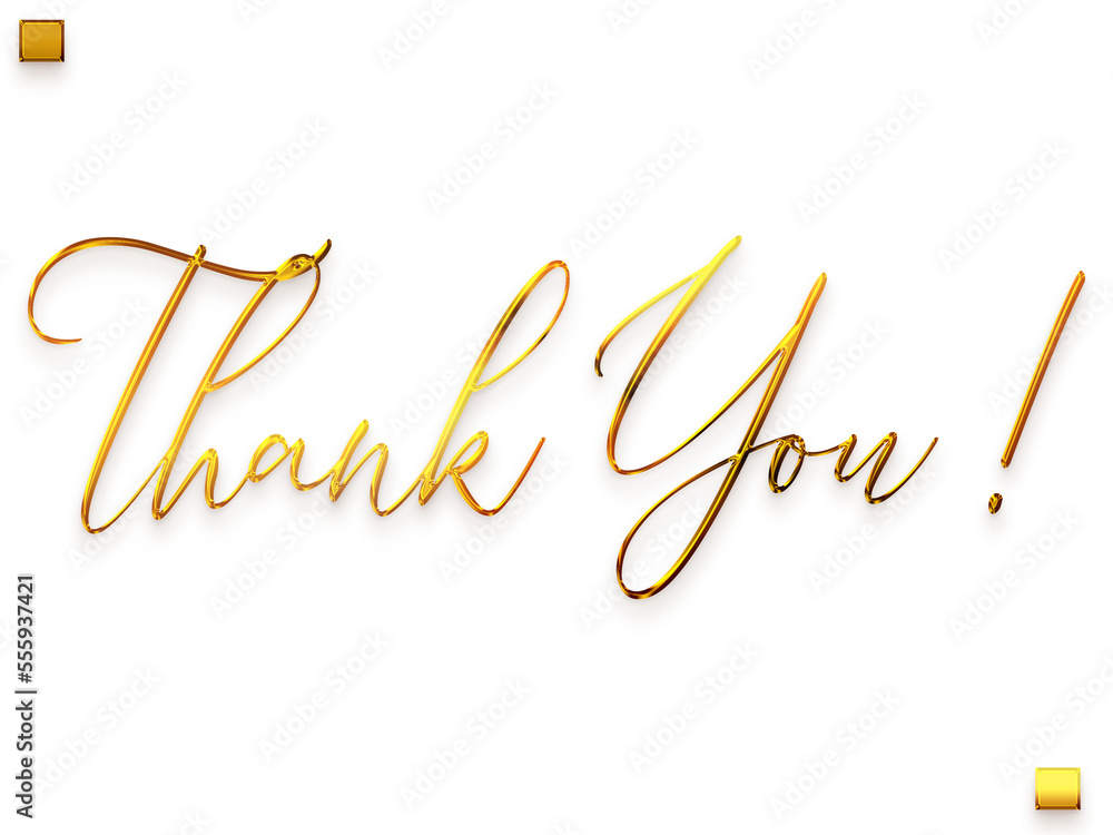 Thank You ! Transparent PNG Gold Cursive Typography Text Stock ...