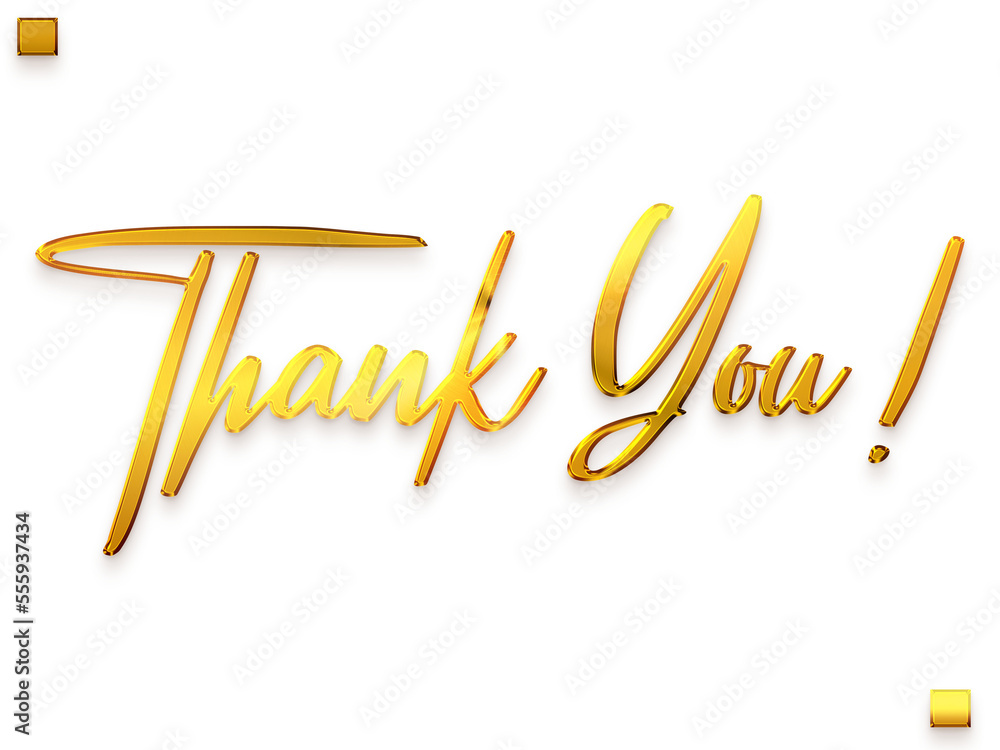 Thank You ! Transparent PNG Gold Cursive Typography Text 素材庫插圖 | Adobe ...