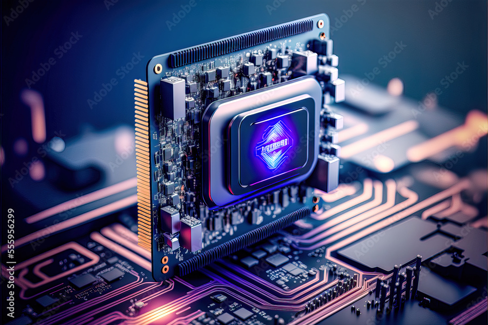 Ilustración de Stock Computer 4.5 CPU Motherboard New Technologie ...