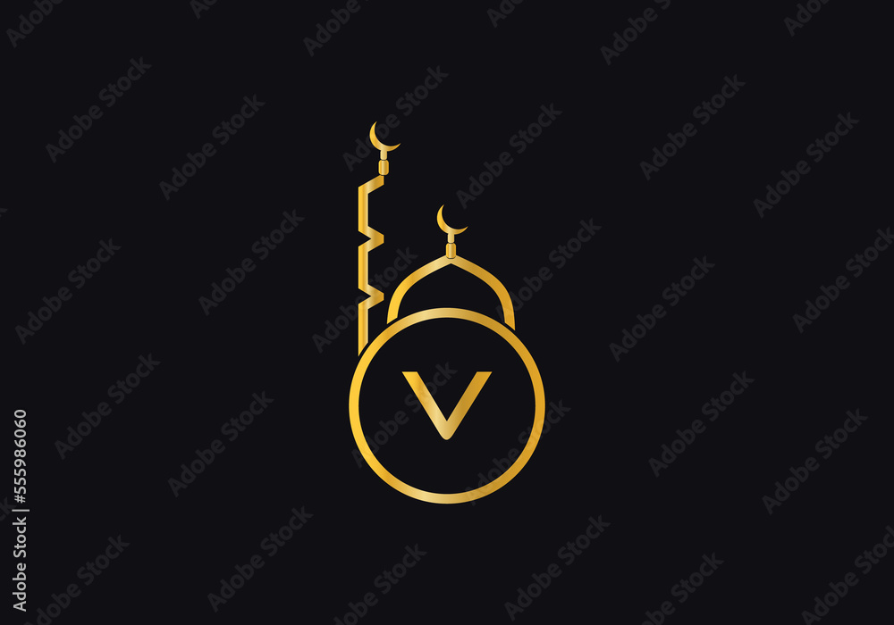 Islamic mosque logo and minar symbol design with the letter and ...