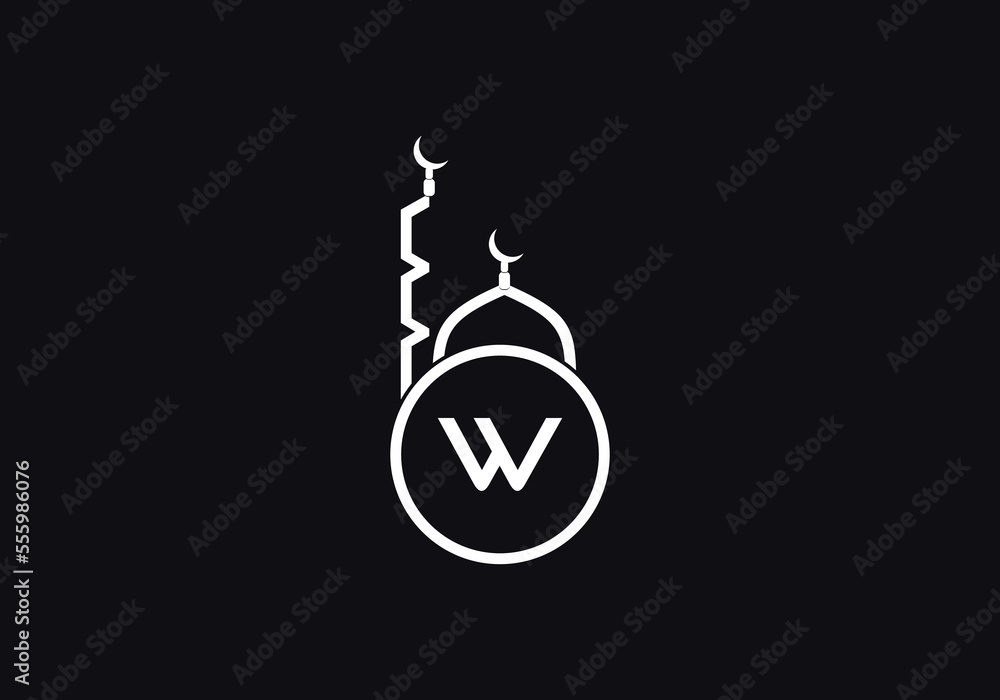 Islamic mosque logo and minar symbol design with the letter and ...