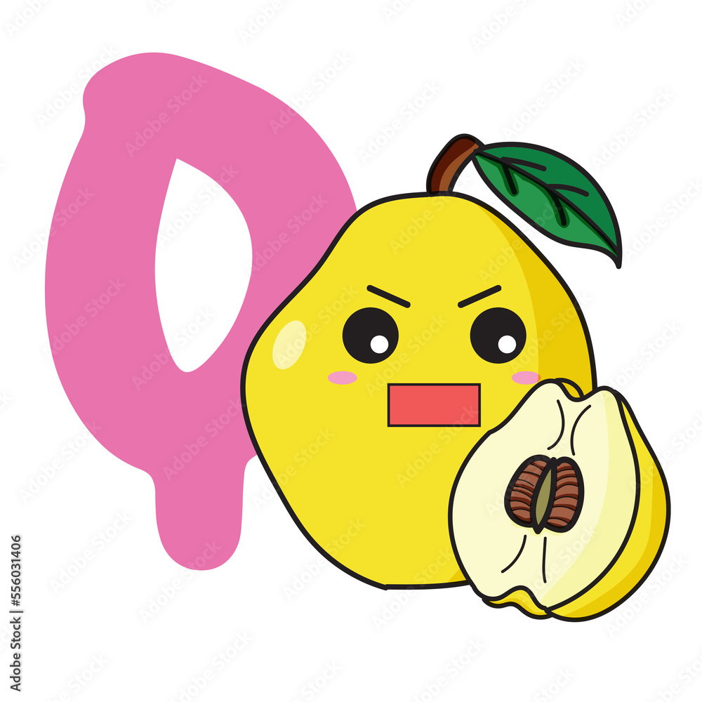 Illustration Stock Fruit Alphabet Clip Art, Fruit A to Z Clipart, Cute ...