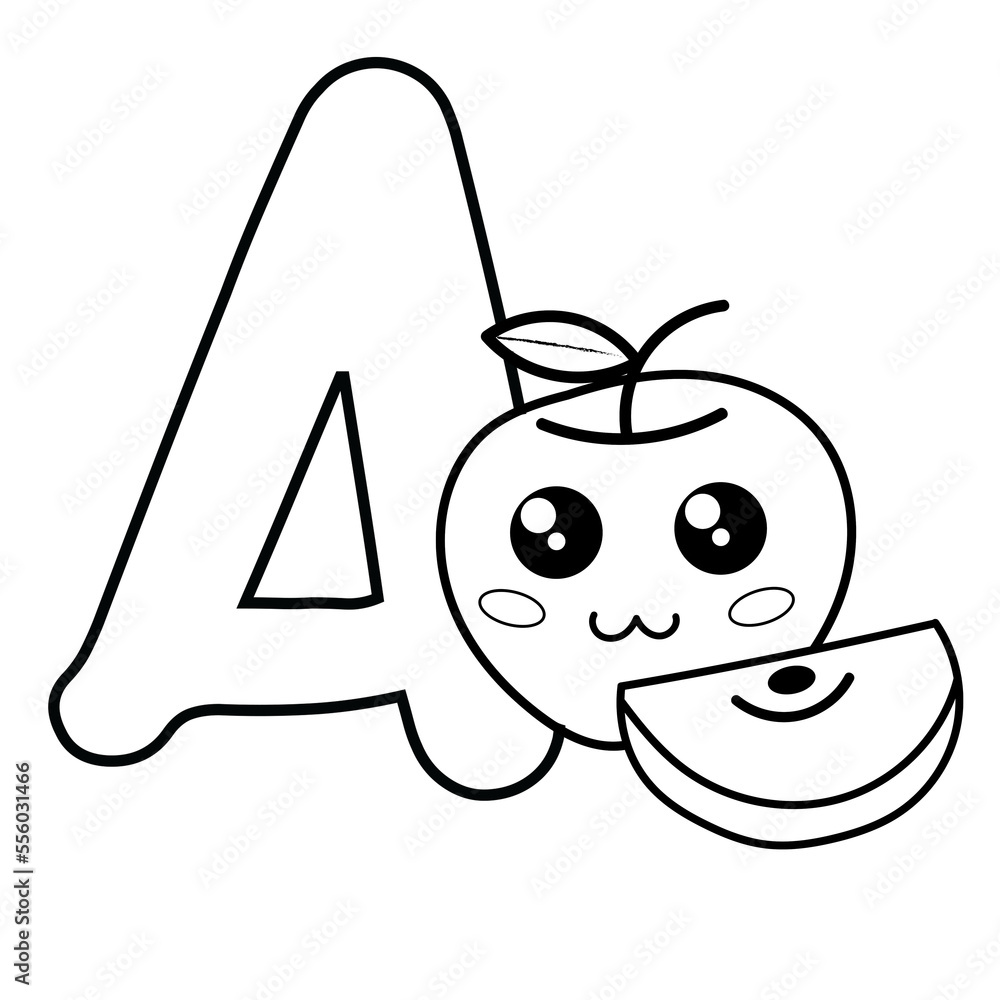 Fruit Alphabet Clip Art, Fruit A to Z Clipart, Cute a-z Clipart ,Clip ...
