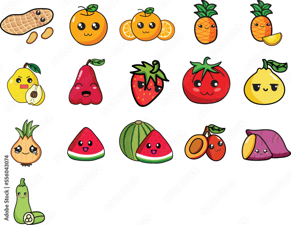 Image vectorielle Stock Fruit Clip Art, Fruit A - Z Clipart, Cute a-z ...