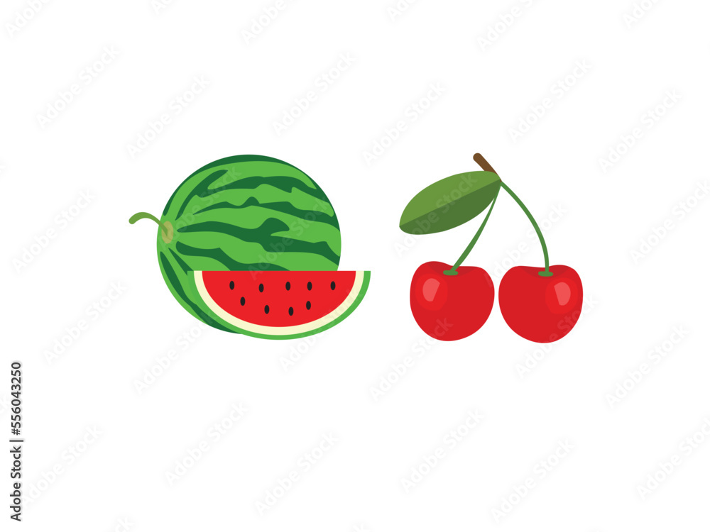 Cartoon fruits vector Clipart collection. Fruit icons isolated on white ...