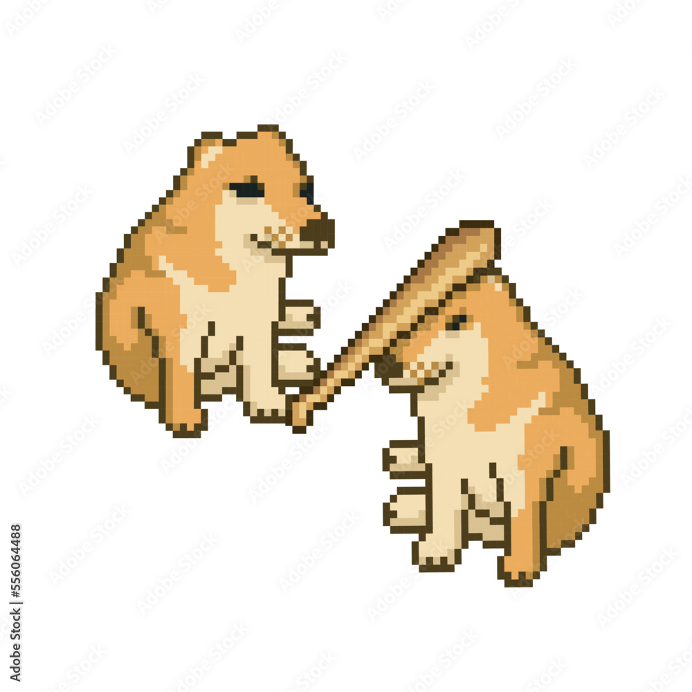 Vector de Stock cheems bonk, meme pixel art | Adobe Stock