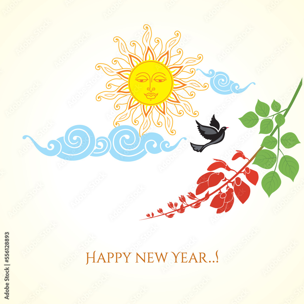 Sinhala and Tamil New Year Sun Stock Vector | Adobe Stock
