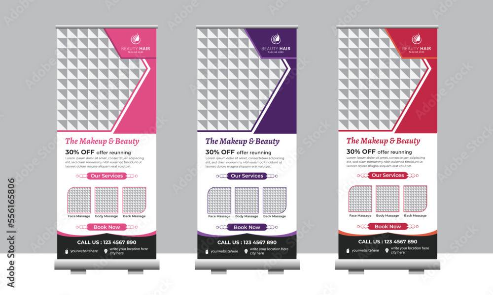 Beauty salone roll up banner design , retractable banner , standee ...