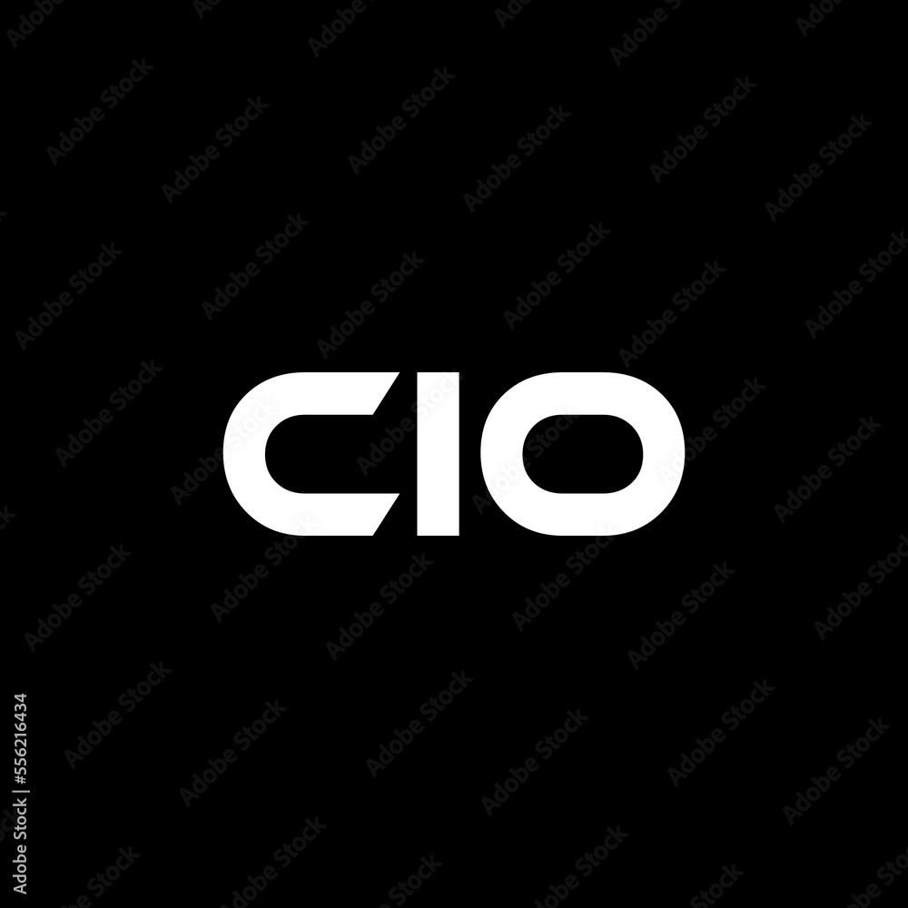 CIO letter logo design with black background in illustrator, vector ...