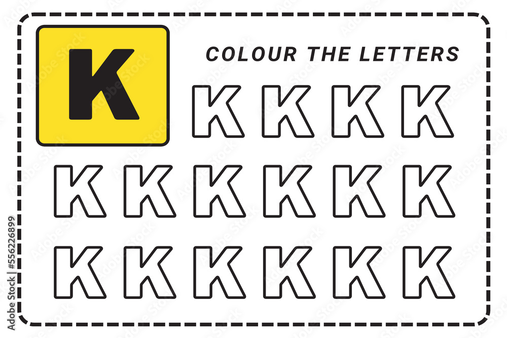 Vector de Stock Alphabet tracing practice Letter K. Tracing practice ...