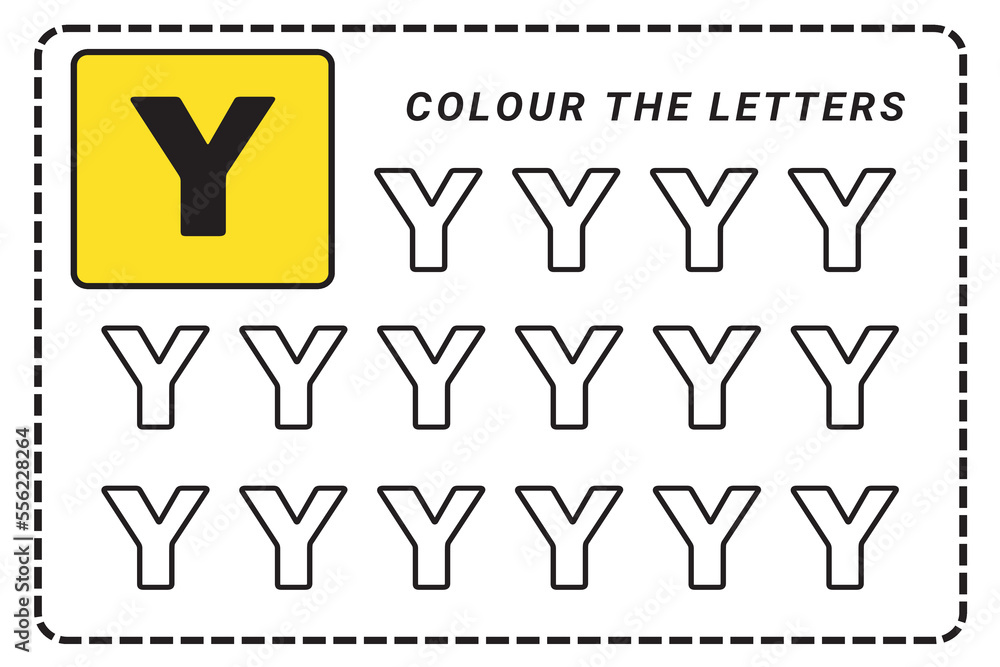 Alphabet tracing practice Letter Y Tracing practice worksheet. Learning ...