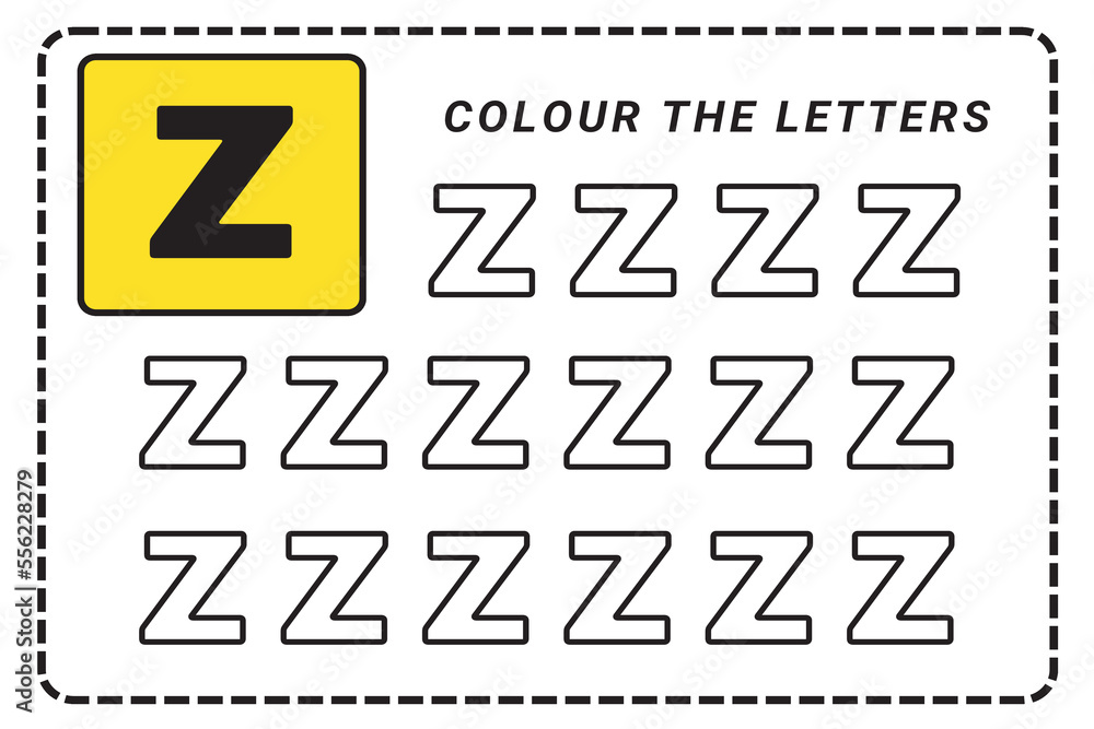 Alphabet tracing practice Letter Z. Tracing practice worksheet ...