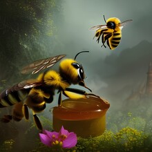 Bee Heading For Flower Free Stock Photo - Public Domain Pictures