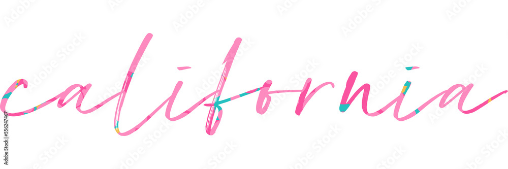 An isolated illustration of calligraphic lettering California ...