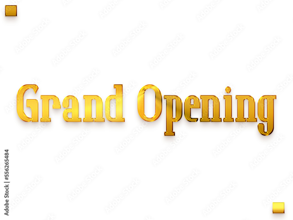 Grand Opening Invitation of Transparent PNG Gold Bold Calligraphy Text ...