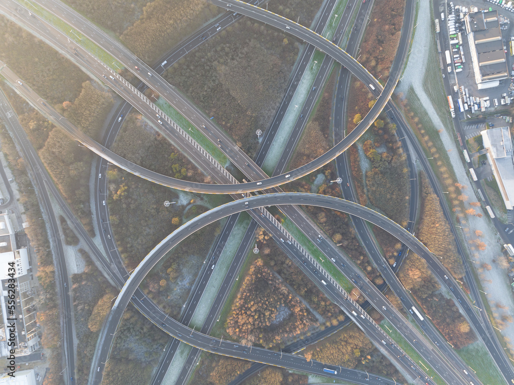 Complex traffic intersection roundabout. Symbolic for choice, direction ...