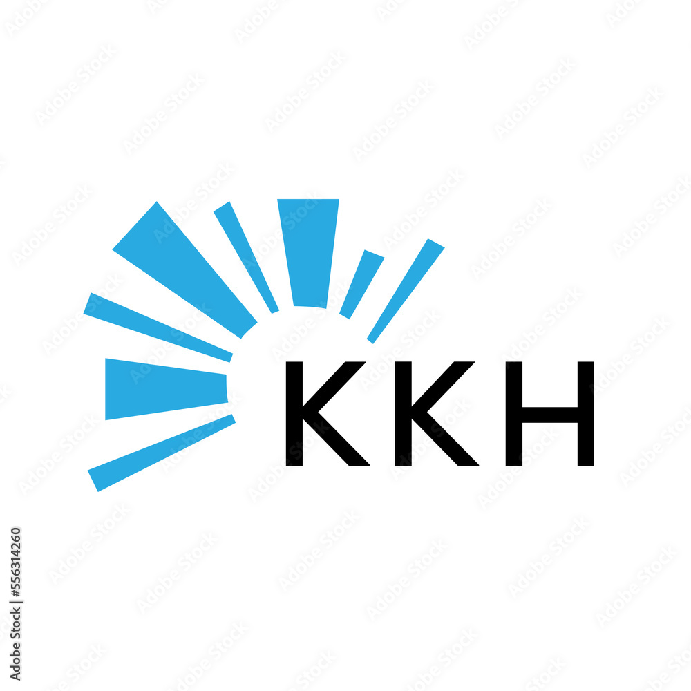 KKH letter logo. KKH blue image on white background and black letter ...