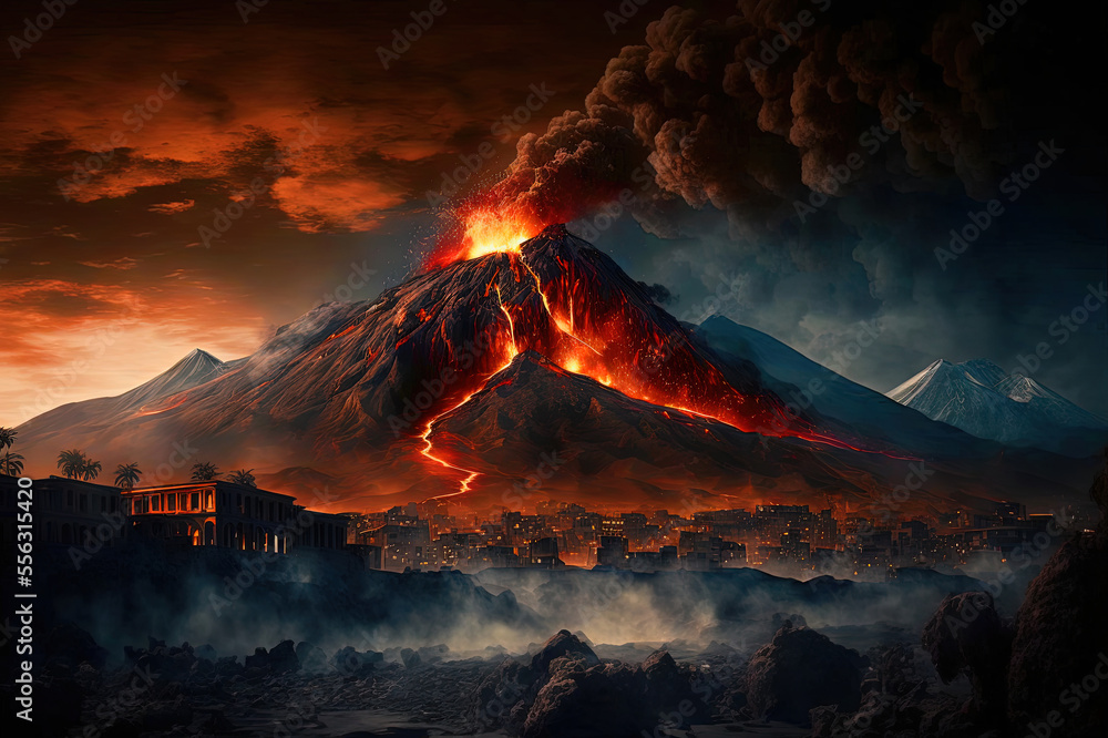 Unstoppable Force of an Erupting Volcano in Pompeii, a City Struggles ...