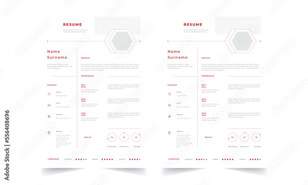 Professional Resume CV Template Layout. Beautiful CV / Resume template ...