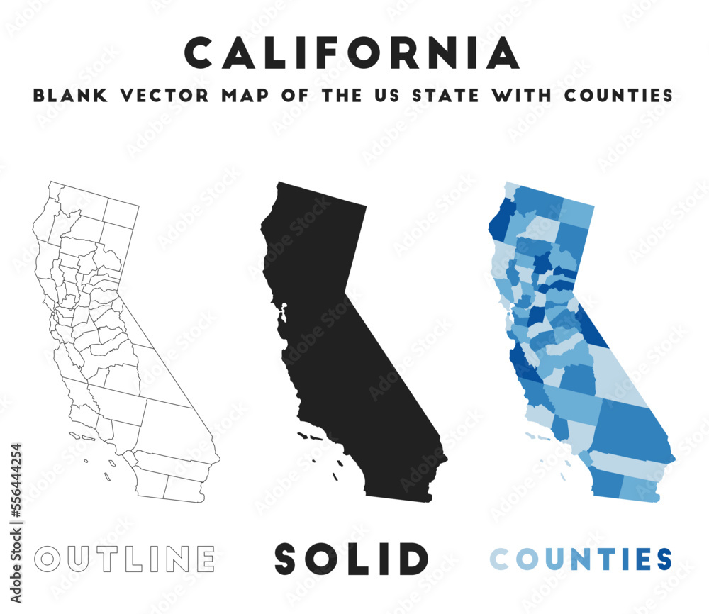 California map. Borders of California for your infographic. Vector US ...