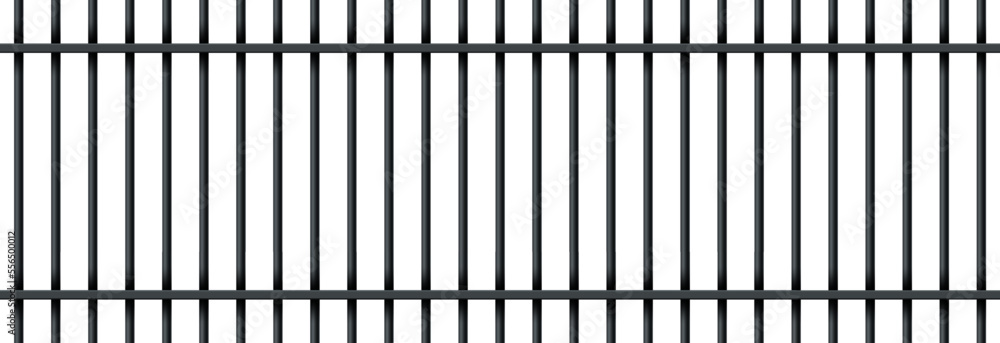 Black prison metal bars on white background. Realistic iron jail dark ...