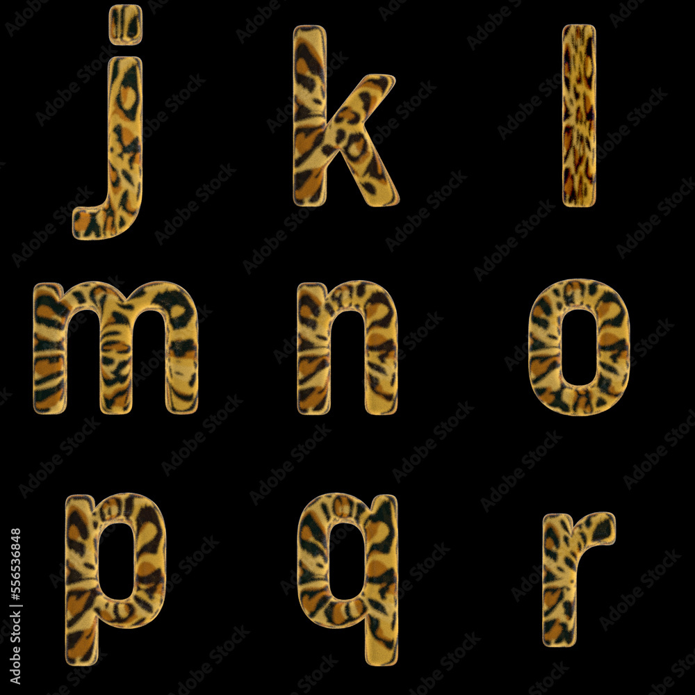 3D Render Set of Tiger Alphabet - Font including Letters, Numbers and ...
