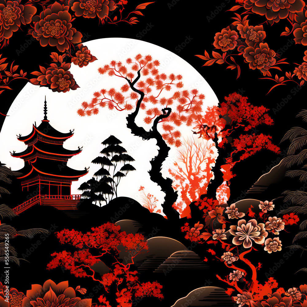 Stock-Illustration „Japanese style background. Japan culture background ...