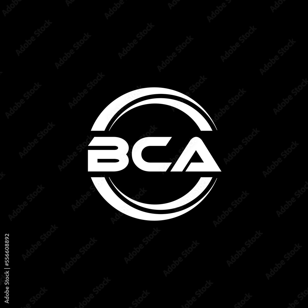 BCA letter logo design with black background in illustrator, cube logo ...