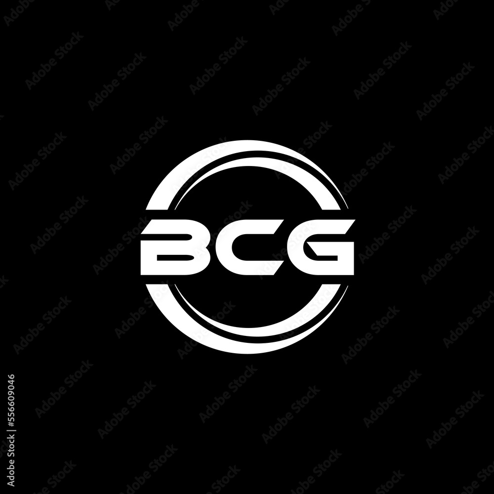 BCG letter logo design with black background in illustrator, cube logo ...