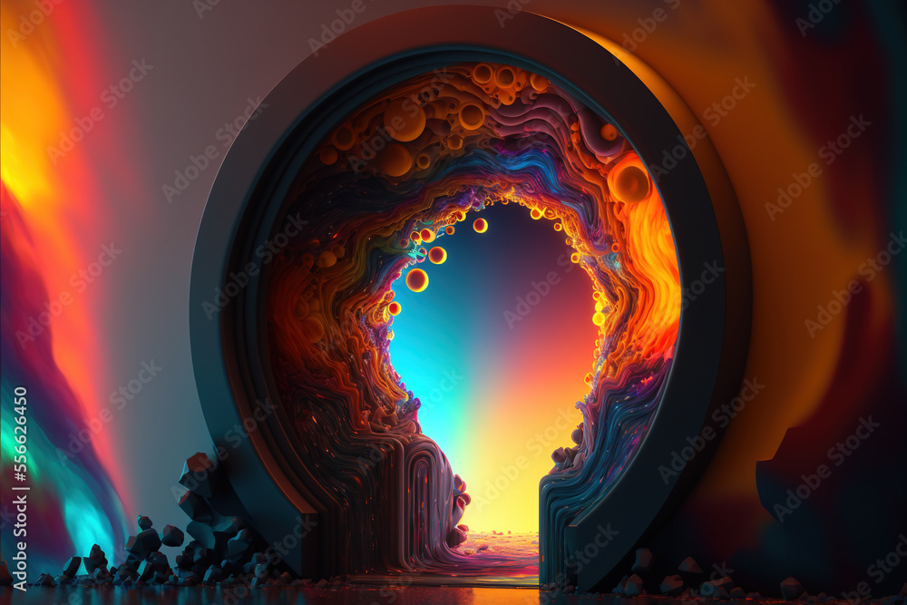 Abstract colorful psychedelic acid trip portal. Dreamy and relaxing ...