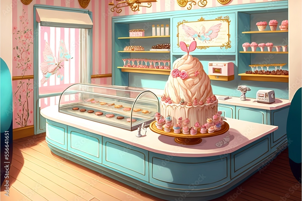 cake shop interior, cute and fancy Stock Illustration | Adobe Stock