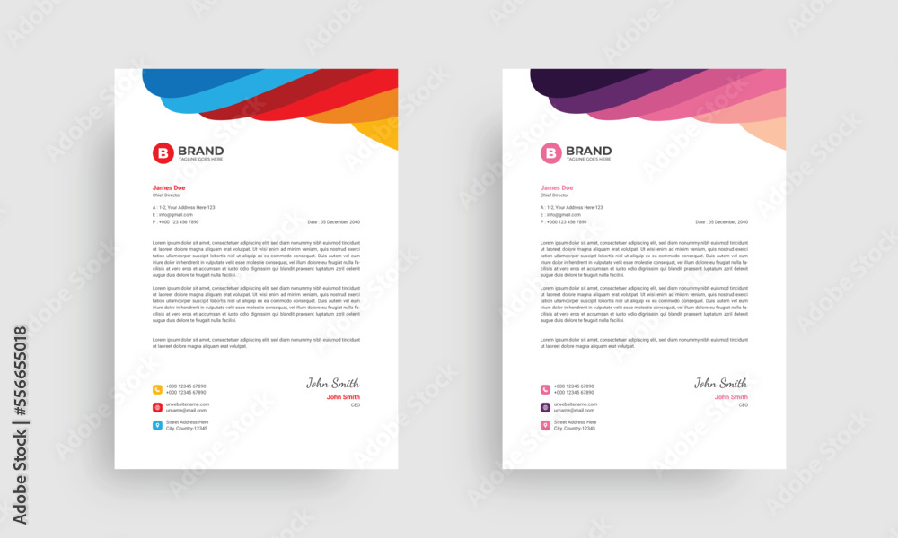 A4 editable letterhead design template Stock Vector | Adobe Stock