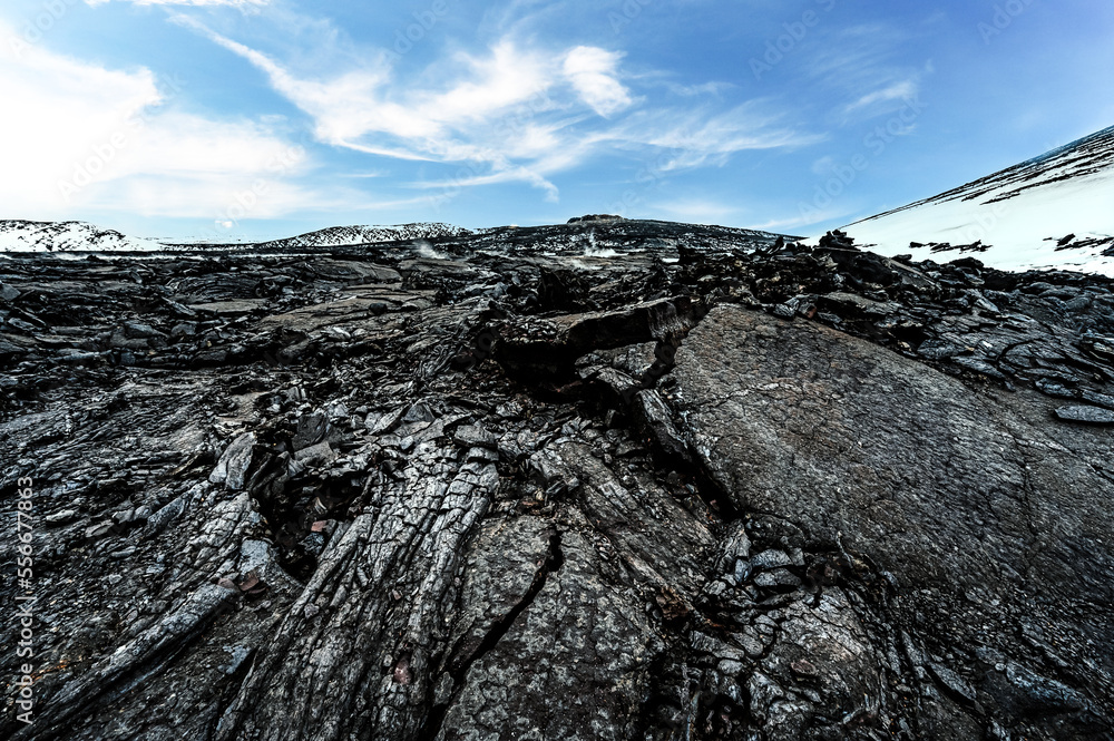 Iceland Volcanic eruption 2021. The volcano Fagradalsfjall is located ...