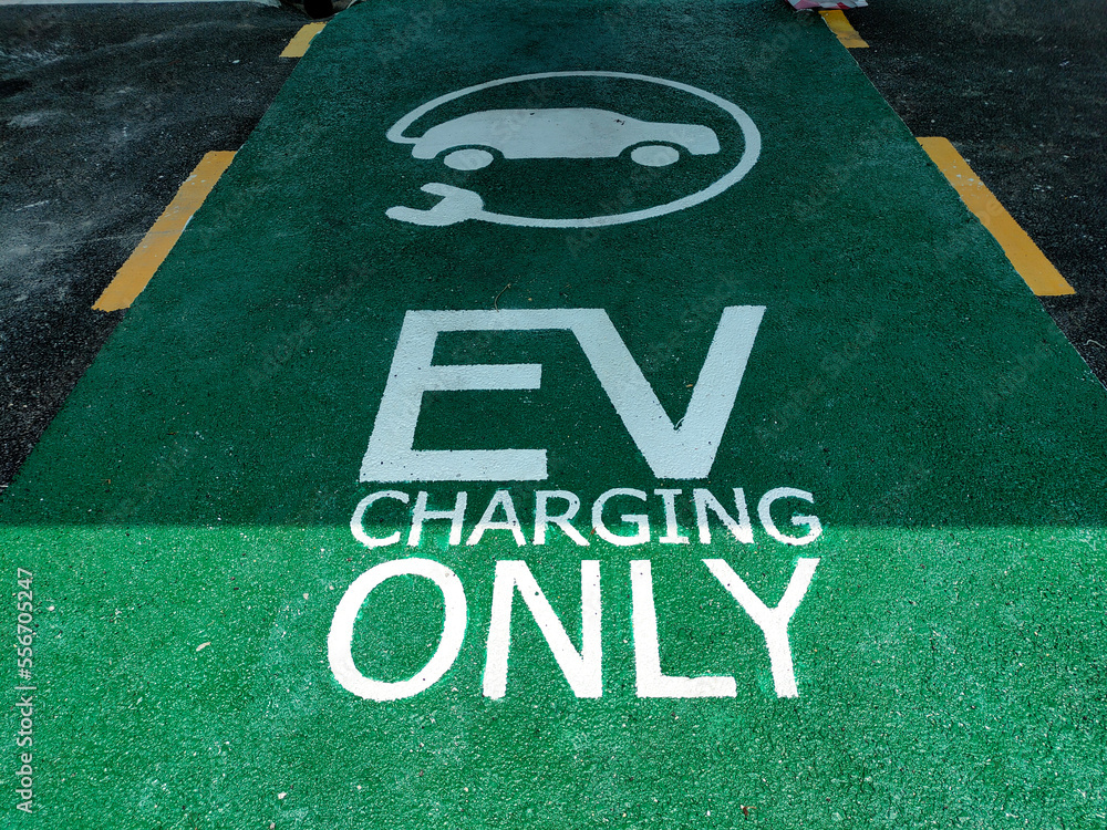 Parking lots and charging points for electric vehicles. These parking ...