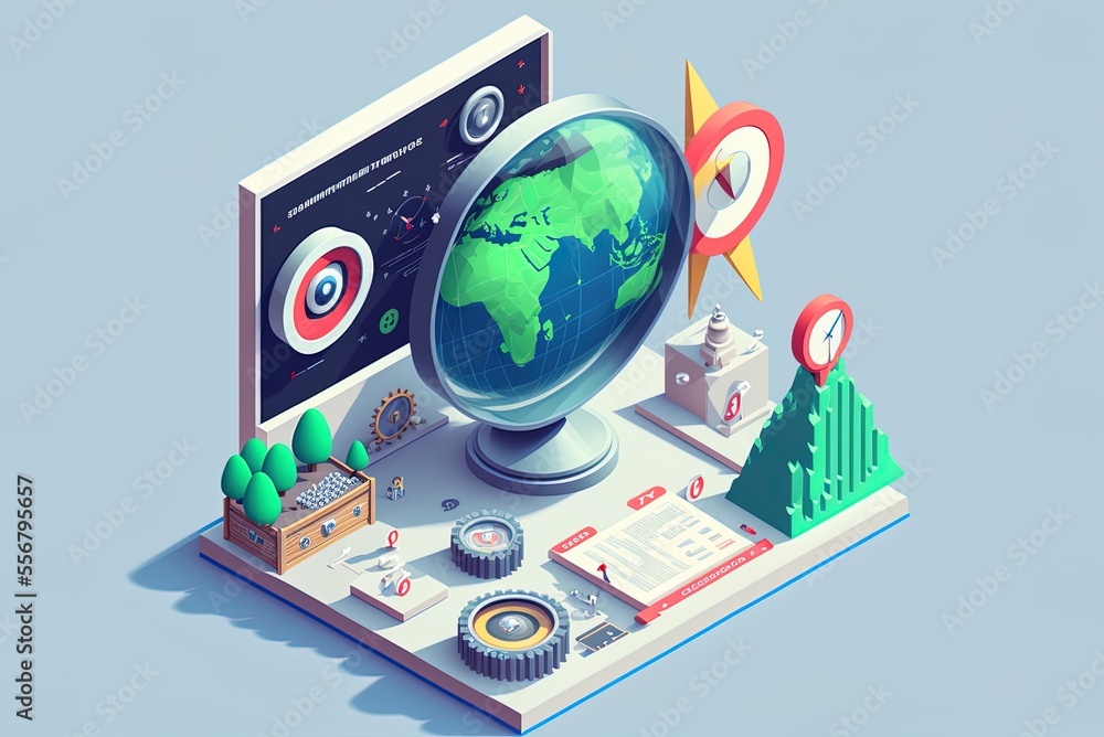 Search engine optimization and advertising using isometric projections ...