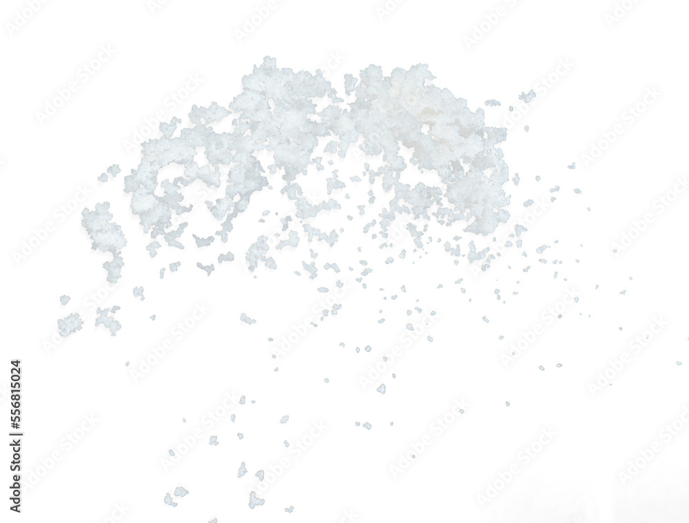 Salt flying explosion, crystal white grain salts explode abstract cloud ...
