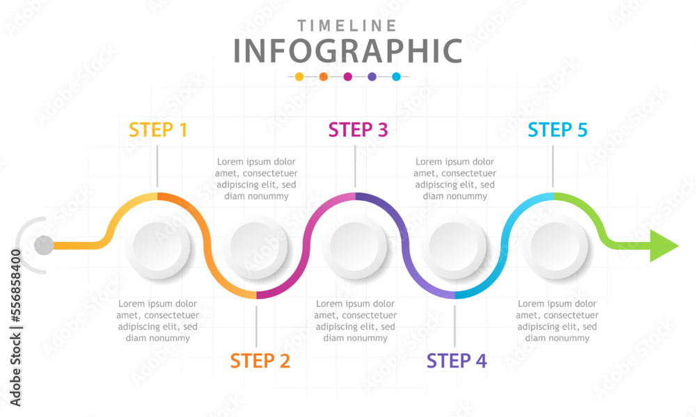 Infographic template for business. 6 Steps Modern Timeline diagram with ...
