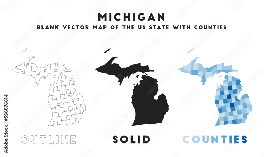 Michigan map. Borders of Michigan for your infographic. Vector US state ...