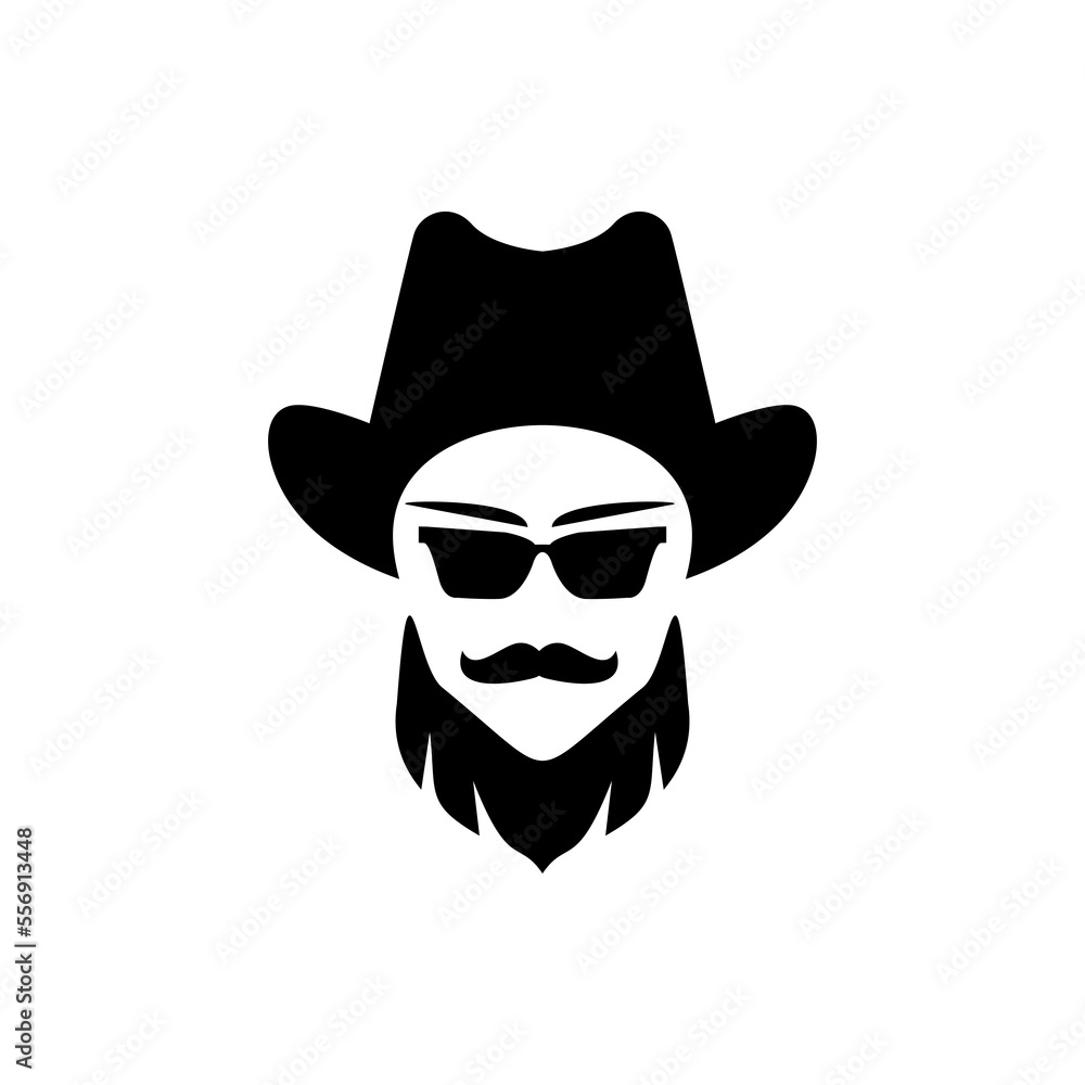 cowboy logo design vector sign Stock Vector | Adobe Stock