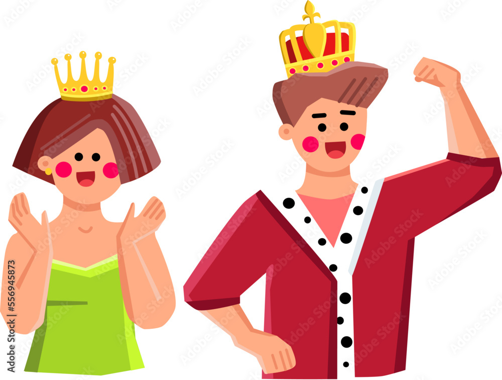 crown man woman vector. king person, princess, prince royal, queen ...