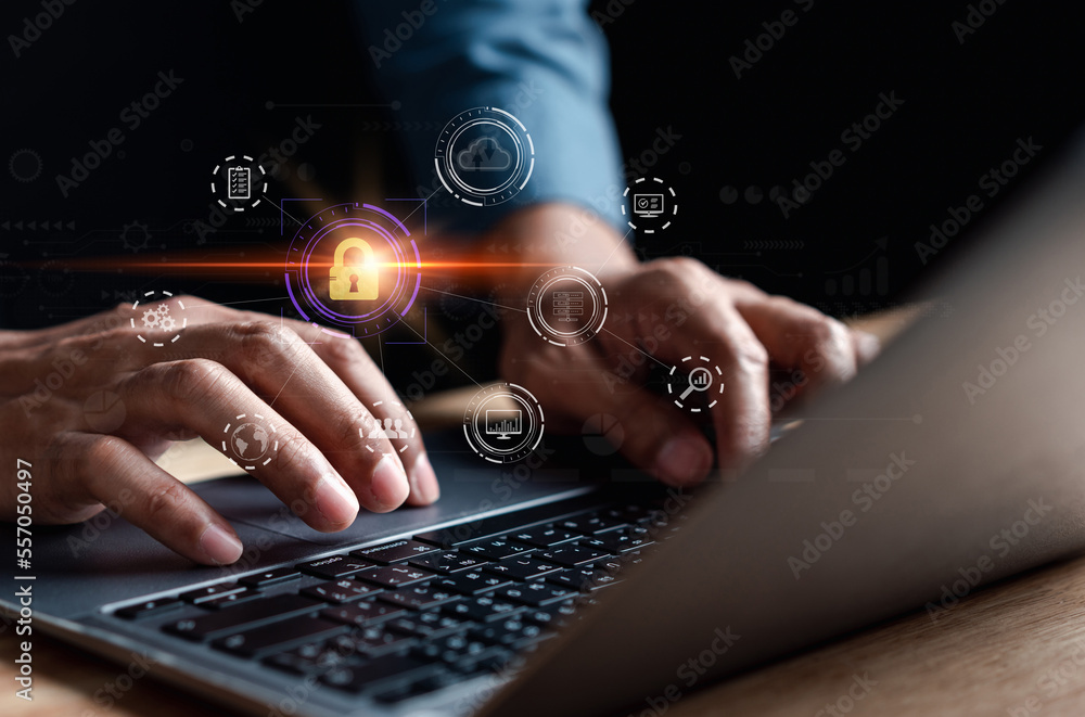 Cybersecurity concept identity theft, Database hacks, internet cyber crime. hacker attack ...