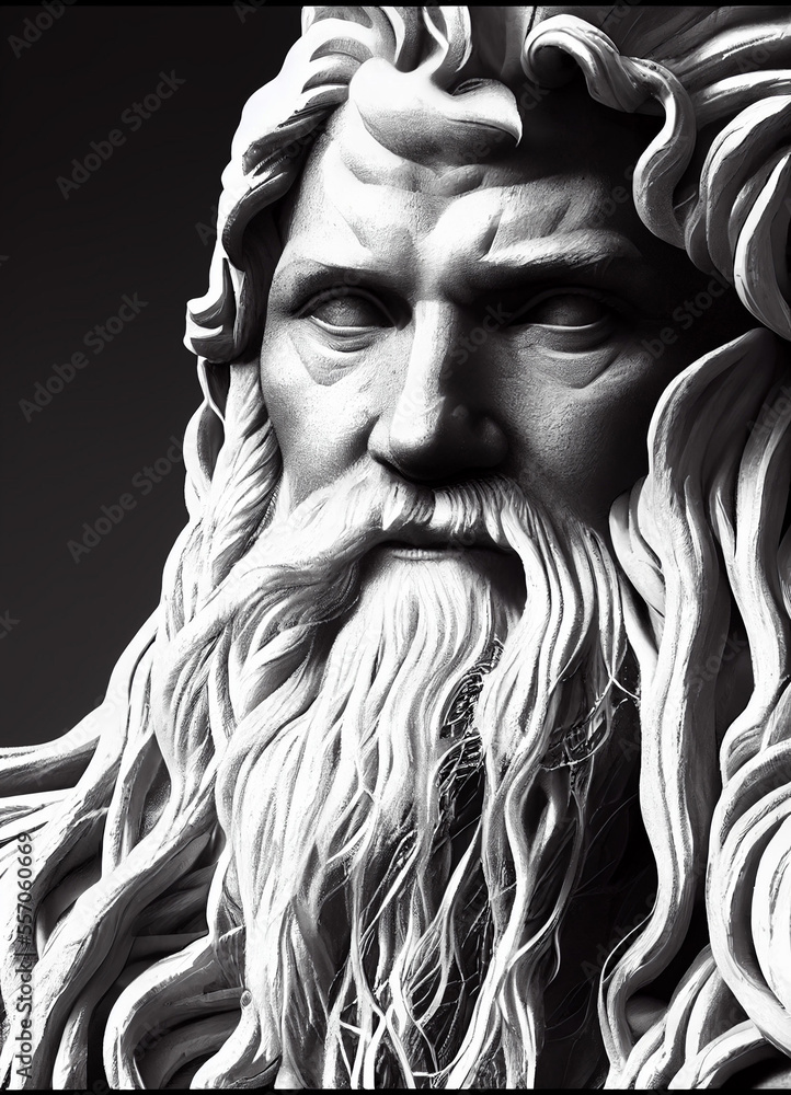 Statue of Zeus, the sky and thunder god in ancient Greek religion, who ...