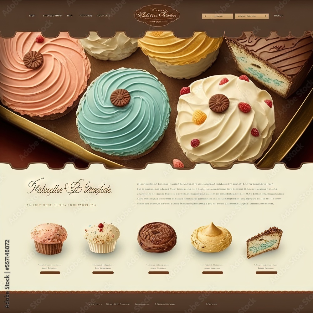 Pastry shop website concept Stock Illustration | Adobe Stock